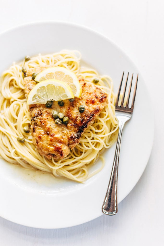 Lemon Chicken Piccata with Angel Hair Pasta - Food Banjo