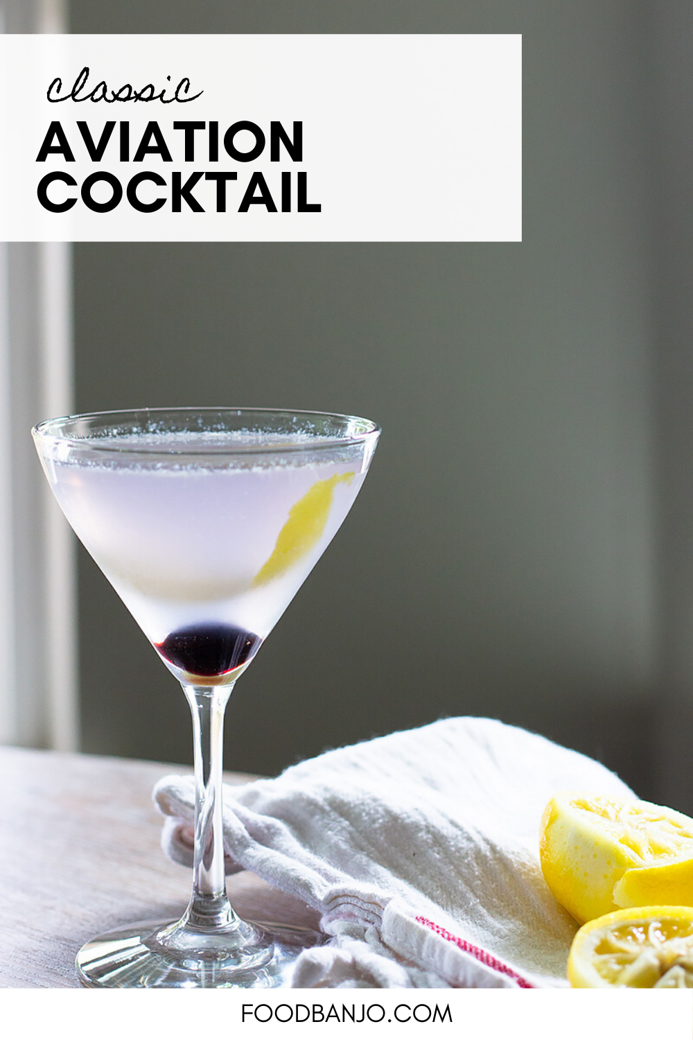 Aviation Cocktail with Creme de Violette - Food Banjo
