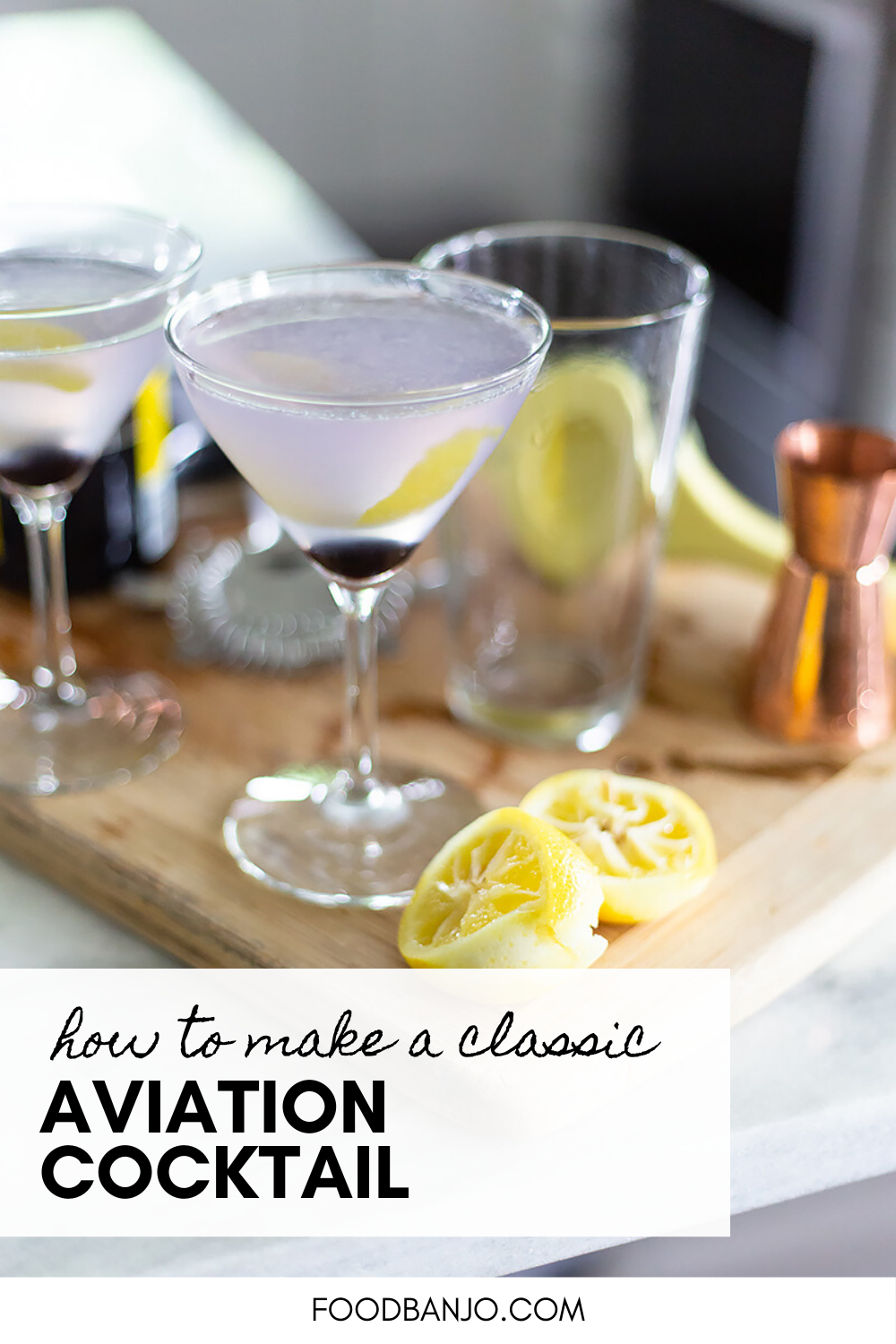 Aviation Cocktail with Creme de Violette - Food Banjo