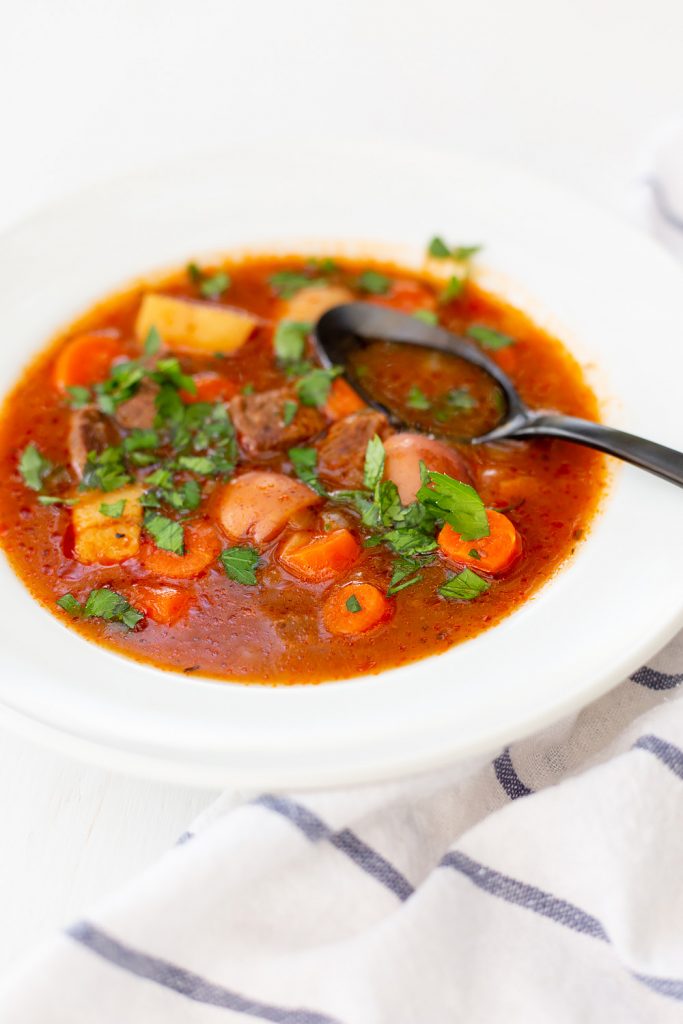 Beef Stew with Cheesy Parmesan Polenta - Food Banjo