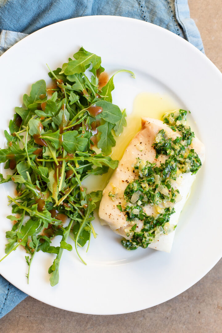 Baked Cod with a Lemon Herb Butter Sauce - Food Banjo