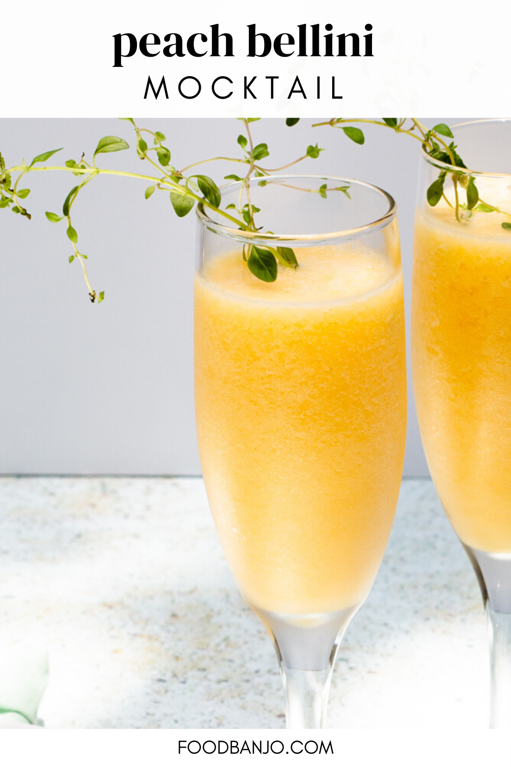 Frozen Peach Bellini Mocktail - Food Banjo