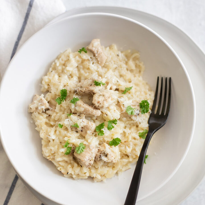 Creamy Instant Pot Chicken Risotto - Food Banjo