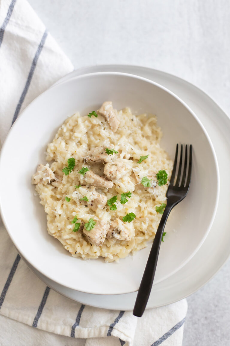 Creamy Instant Pot Chicken Risotto - Food Banjo