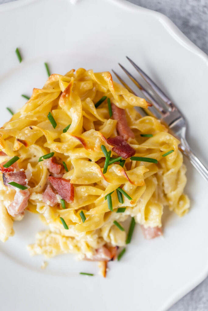 Ham and Noodle Casserole - Schinkenfleckel - Food Banjo