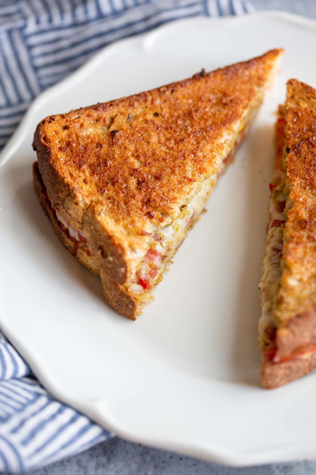 Air Fryer Caprese Grilled Cheese - Food Banjo