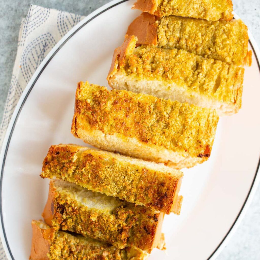 Air Fryer Pesto Garlic Bread Food Banjo