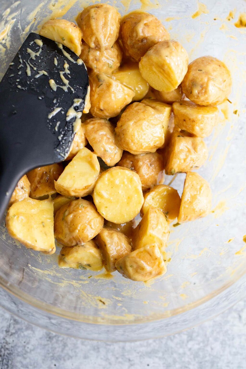 Air Fryer Honey Mustard Potatoes - Food Banjo