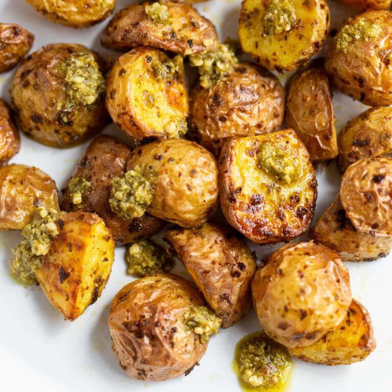Air Fryer Pesto Potatoes - Food Banjo
