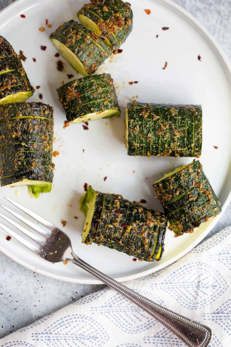 Air Fryer Hasselback Zucchini - Food Banjo