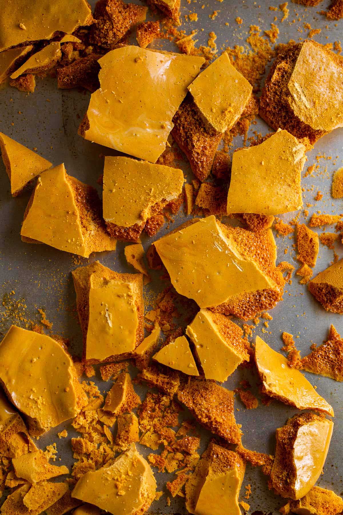 Honeycomb Candy with Honey (no corn syrup)